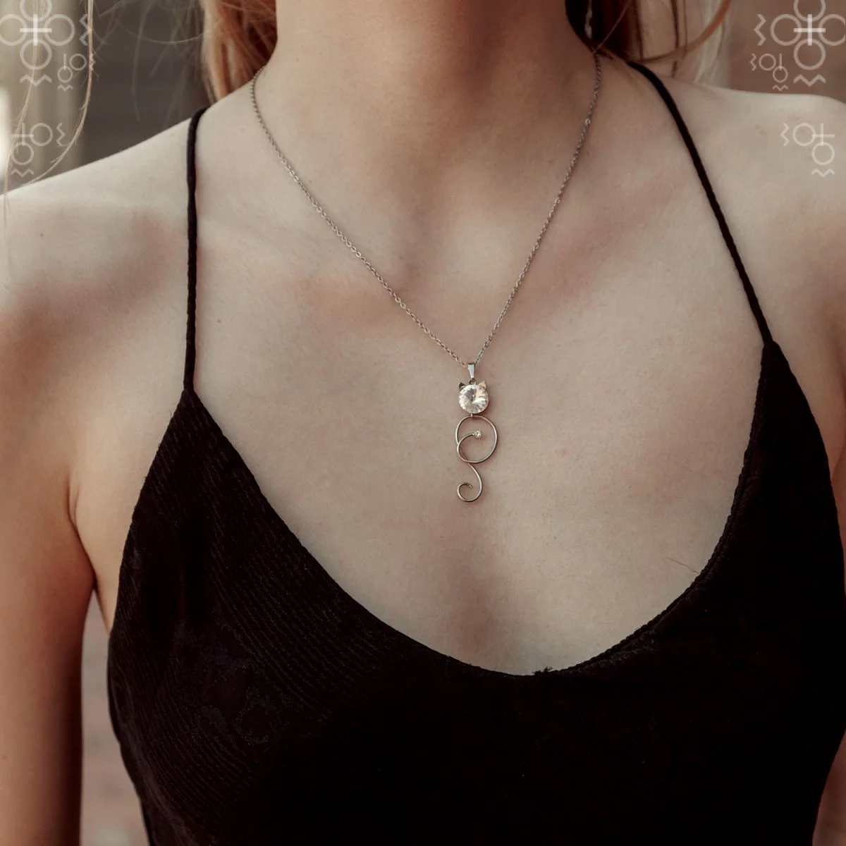 Ogrlica Mačka Swarovski