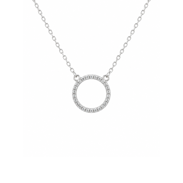 ETERNA SILVER CIRCLE NECKLACE WITH ZIRCONIA