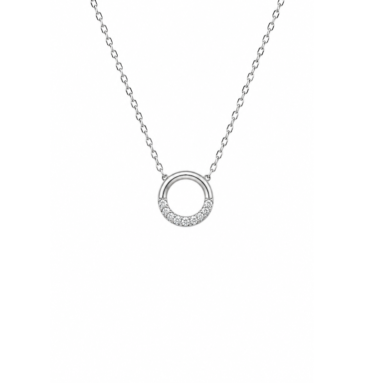 HALO SILVER NECKLACE WITH ZIRCONIA