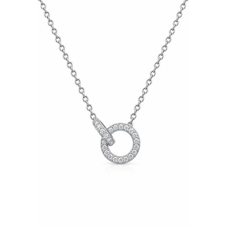 LUNA SILVER NECKLACE WITH ZIRCONIA