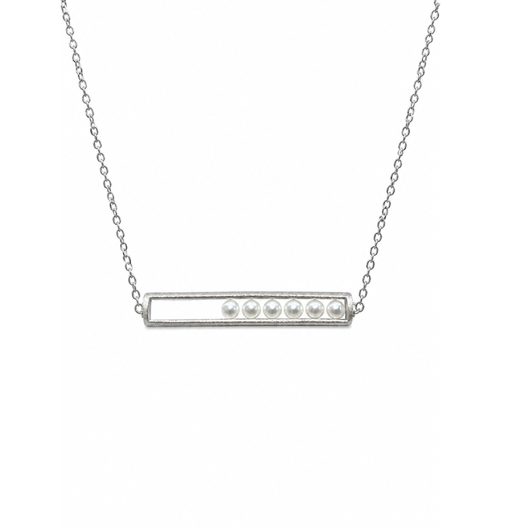 PEARL SILVER NECKLACE WITH PEARLS
