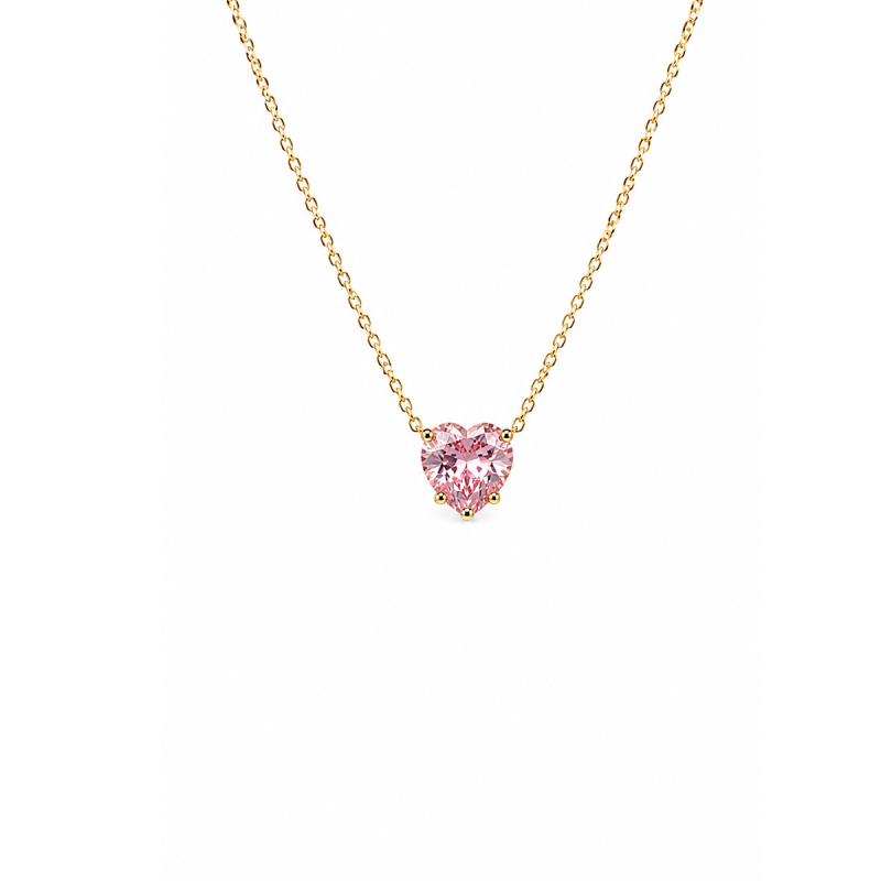 GOLD PLATED SILVER NECKLACE WITH ZIRCONIA