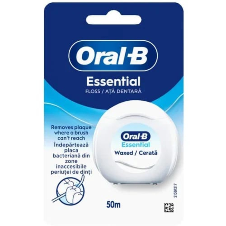 Oral-B Essential voskirani konac za zube 50m