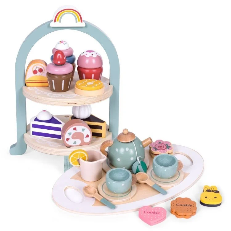 Set za čaj i kafu sa kolačićima i tacnom sa posluživanje ECOTOYS