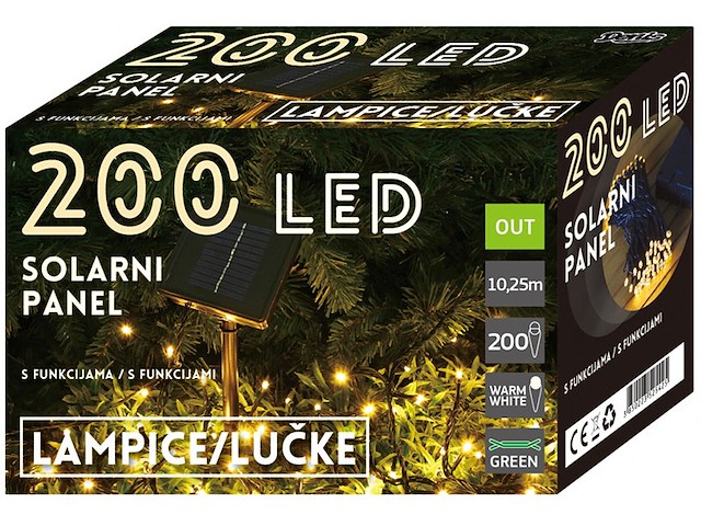 Novogodišnje lampice sa solarnim napajanjem