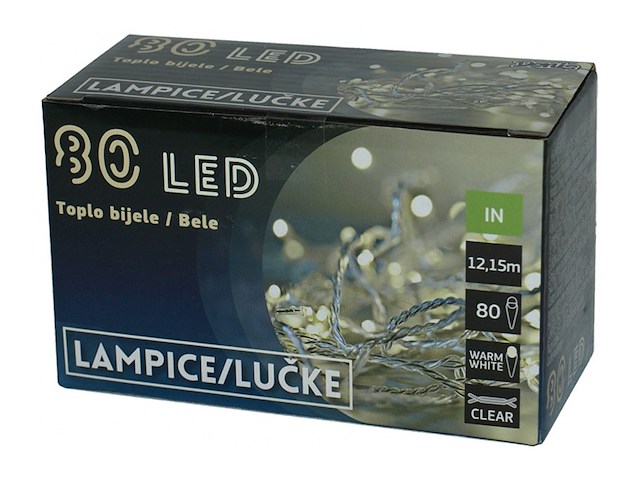 Novogodišnje LED lampice na baterije 80 kom