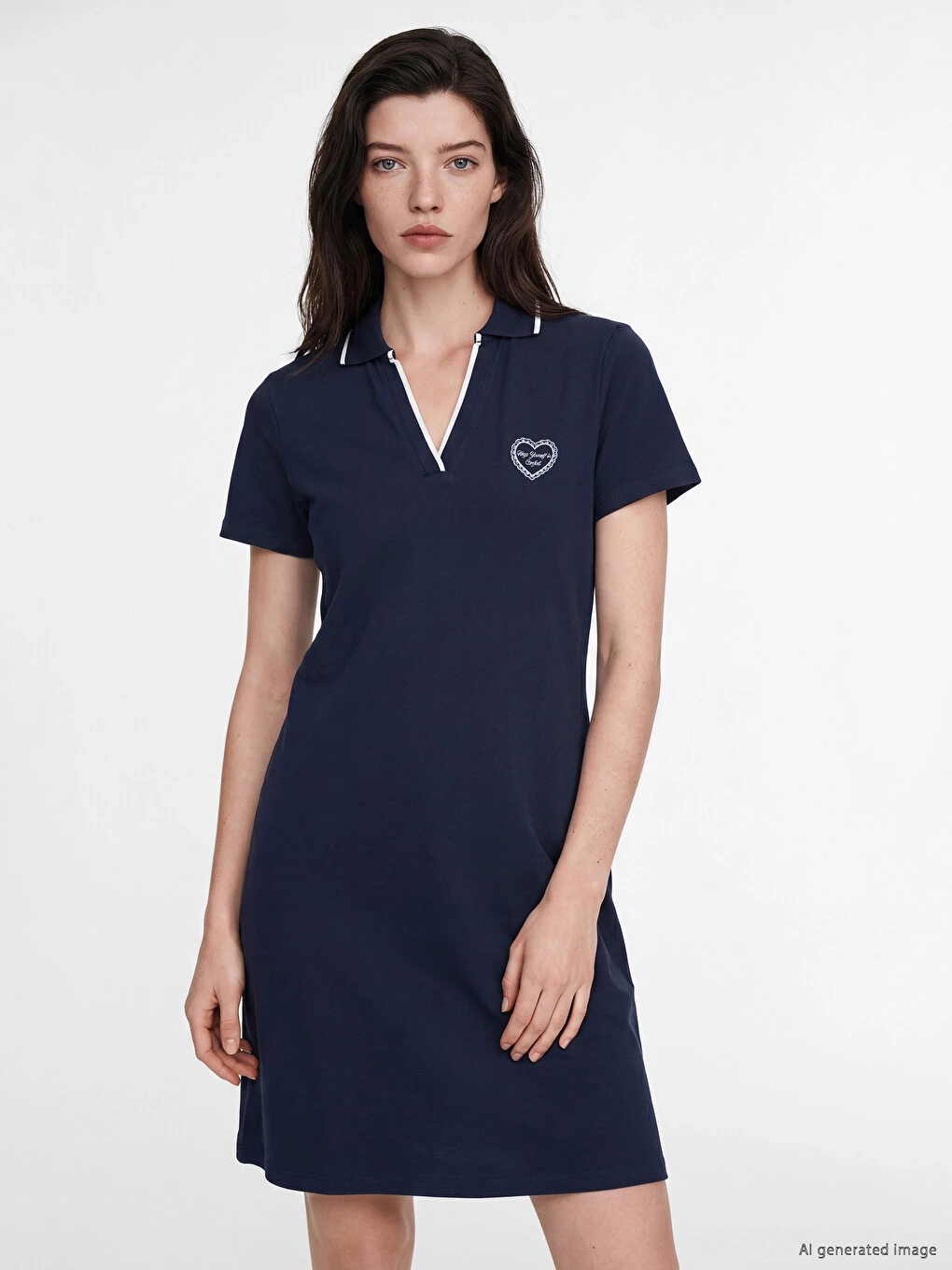 LCW Comfort Polo Vezeni Mini Haljina