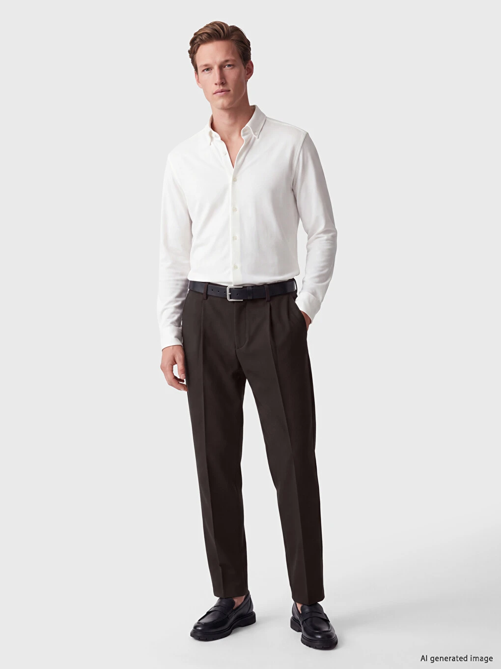 SOUTHBLUE Regular Fit Muške Plisirane Pantalone Od Tkanine