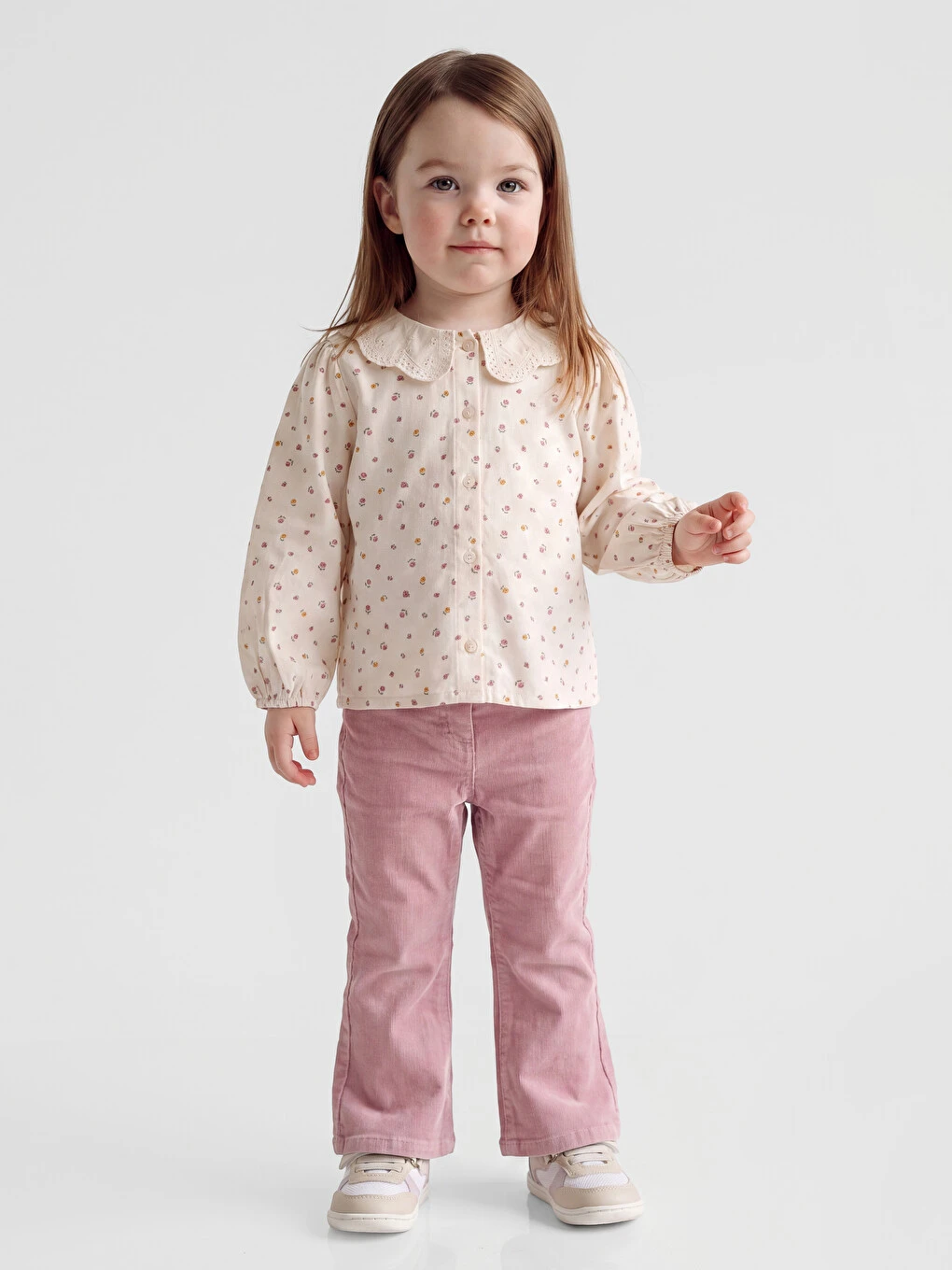 LC WAIKIKI Košulja Za Bebe Devojčice Sa Peter Pan Kragnom I Cvetnim Dezenom