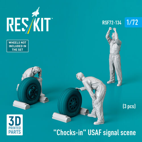 NEW! RES/KIT F72-0134 "Chocks-in" USAF Signal Scene (3 Figures / 3-D Printed)