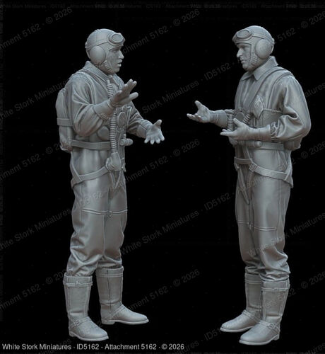 NEW! White Stork Miniatures F48035 German Early WWII Pilots (2 Figures / 3D-Printed)