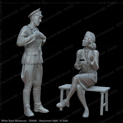 NEW! White Stork Miniatures F72197 Before The News (2 Figures / 3D-Printed)