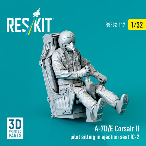 NEW! RES/KIT F32-0117 A-7 D/E Corsair II - Pilot Sitting in Ejection Seat IC-2 (1 Figure / 3D-Printed)