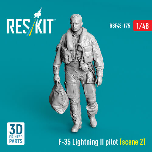 NEW! RES/KIT F48-0175 Lockheed Martin F-35 Lightning II - Pilot Scene 2 (1 Figure / 3D-Printed)