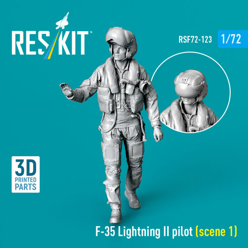 NEW! RES/KIT F72-0123 Lockheed Martin F-35 Lightning II - Pilot Scene 1 (3D-Printed)