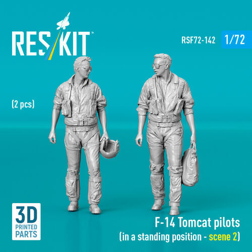 NEW! RES/KIT F72-0142 Grumman F-14 Tomcat Pilots - in a Standing Position Scene 2 (2 Figures / 3D-Printed)