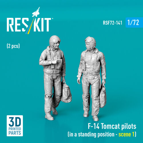 NEW! RES/KIT F72-0141 Grumman F-14 Tomcat Pilots - in a Standing Position Scene 1 (2 Figures / 3D-Printed)