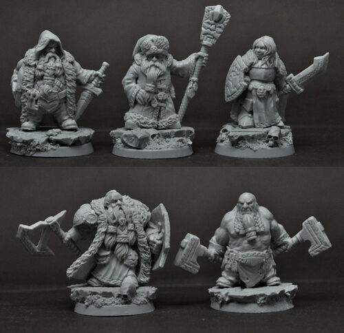 NEW! Scibor Monstrous Miniatures 28FM0721 Dwarven Characters Set 1 (5 Figures)