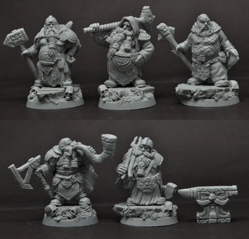NEW! Scibor Monstrous Miniatures 28FM0722 Dwarven Characters Set 2 (5 Figures)
