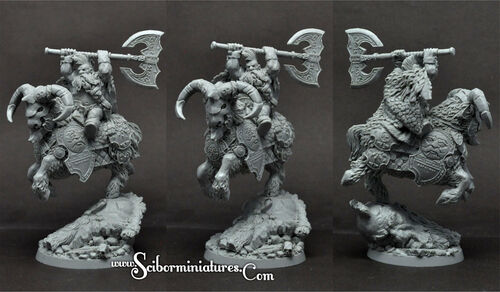NEW! Scibor Monstrous Miniatures 28FM0723 Dwarf Wild Rider on Ram