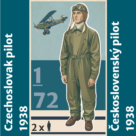NEW! Peewit 73004 Czechoslovak Pilot 1930s (2 Figures / 3D-Printed)