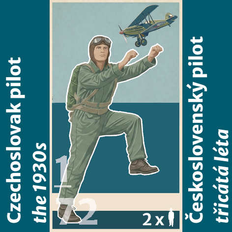 NEW! Peewit 73007 Czechoslovak Pilot 1930s (2 Figures / 3D-Printed)