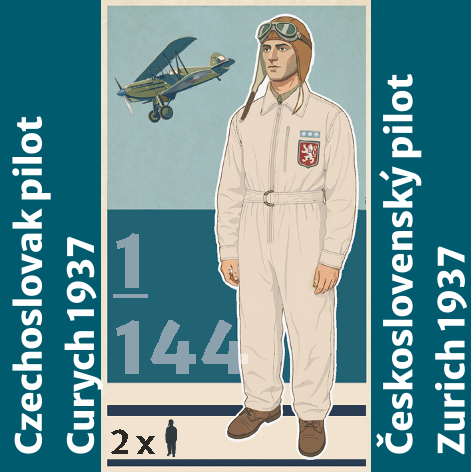 NEW! Peewit 145001 Czechoslovak Pilot 1930s (2 Figures / 3D-Printed)