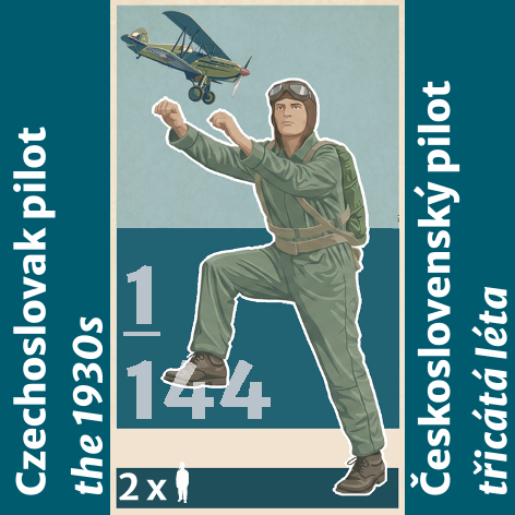 NEW! Peewit 145002 Czechoslovak Pilot 1930s (2 Figures / 3D-Printed)