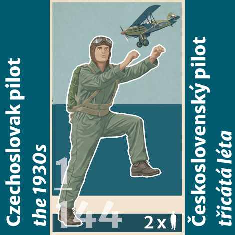 NEW! Peewit 145003 Czechoslovak Pilot 1930s (2 Figures / 3D-Printed)