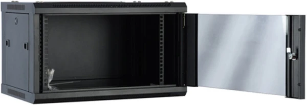 REK EXELINK 19IN,4U,600×450 ZIDNI ORMAN,NOSIVOST DO 30-40KG,KALJENO STAKLO,CRNA
