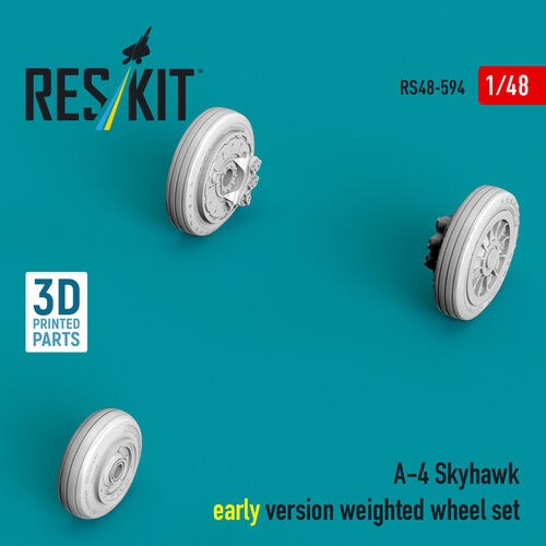 NEW! RES/KIT 48-0594 Douglas A-4 Skyhawk - Early Version Weighted Wheel Set (3D-Printed)