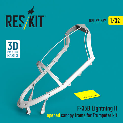 NEW! RES/KIT U32-0267 Lockheed Martin F-35 B Lightning II - Opened Canopy Frame (for Trumpeter Kits / 3D-Printed)