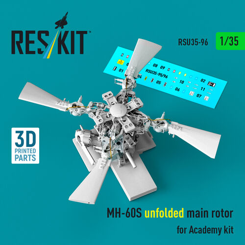 NEW! RES/KIT U35-0096 Sikorsky MH-60S - Unfolded Main Rotor (for Academy Kits / 3D-Printed)