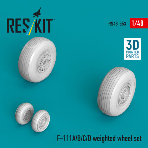 NEW! RES/KIT 48-0553 General Dynamics F-111 A/B/C/D - Weighted Wheel Set (3D-Printed)