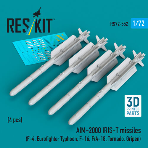 NEW! RES/KIT 72-0552 AIM-2000 IRIS-T missiles (4 pcs / 3D-Printed)