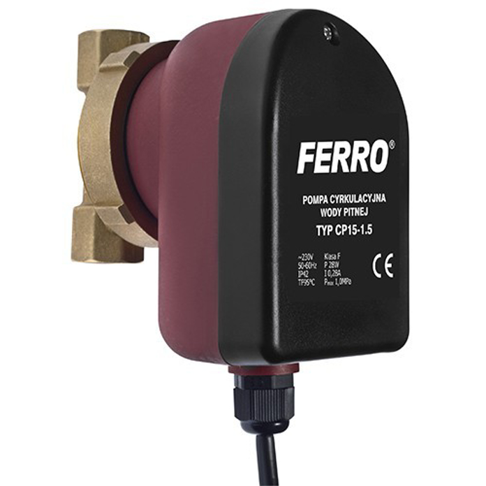 Pumpa recirkulaciona Ferro CP 15-1.5 1/2" za cirkulaciju tople pijaće vode