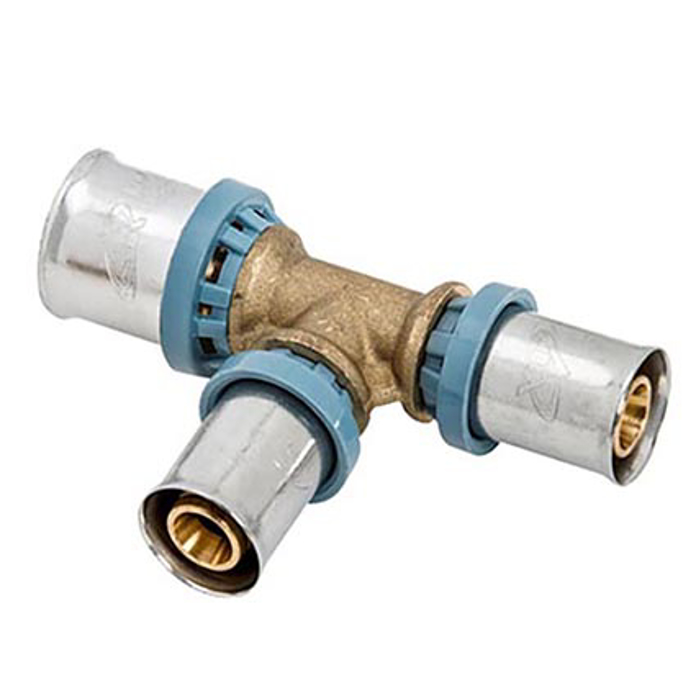 Press redukovani T-komad 16x20x16 mm APL mesingani za višeslojne cevi
