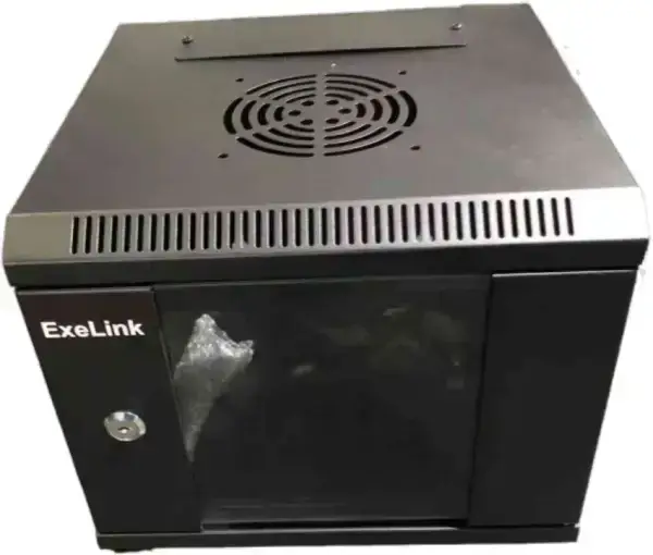 Rek ExeLink 10 in 4U zidni orman vrata staklena,crni,312 × 300 × 310 mm