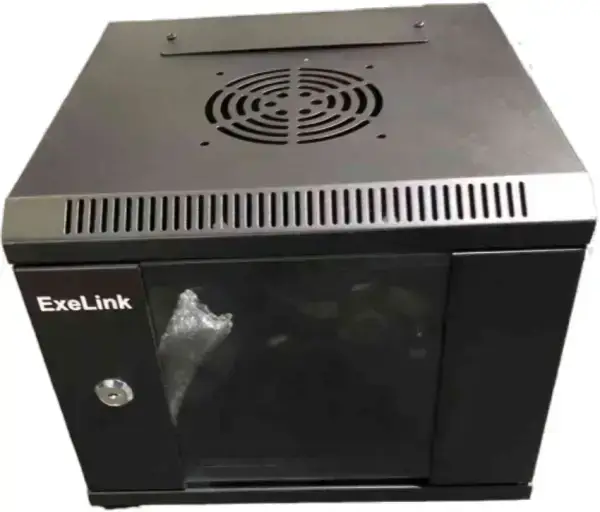 Rek ExeLink 10 in 6U zidni orman sa staklenim vratima,do 30kg,mat crni
