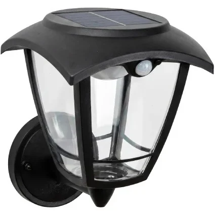 Solarna zidna lampa sa senzorom pokreta 3W 400lm crna EUROLAMP