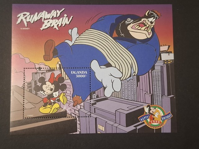 Dizni (Disney) Uganda 1993 Runaway Brain ** Blok Čisto