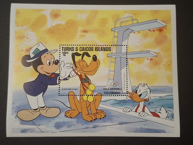 Dizni (Disney) Turks and Caicos Isl. 1984.** Čisto B26