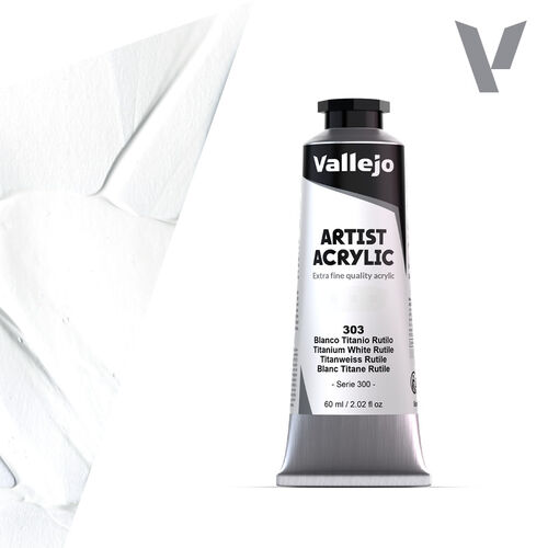 NEW! Vallejo 16303 303 Acrylic Artist Color - Titanium White Rutile