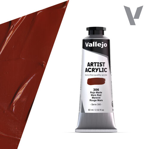 NEW! Vallejo 16306 306 Acrylic Artist Color - Mars Red