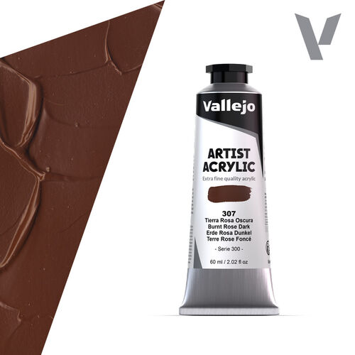 NEW! Vallejo 16307 307 Acrylic Artist Color - Burnt Rose Dark