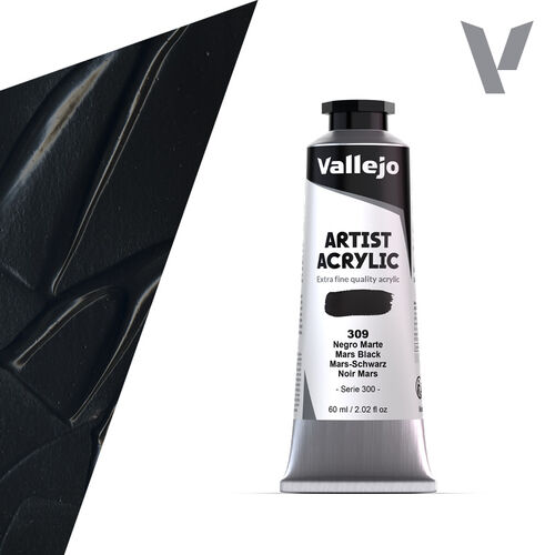 NEW! Vallejo 16309 309 Acrylic Artist Color - Mars Black