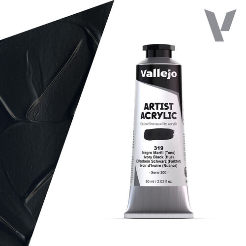 NEW! Vallejo 16319 319 Acrylic Artist Color - Ivory Black