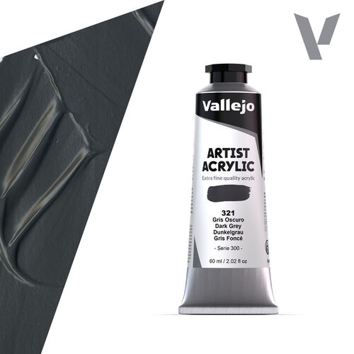 NEW! Vallejo 16321 321 Acrylic Artist Color - Dark Grey