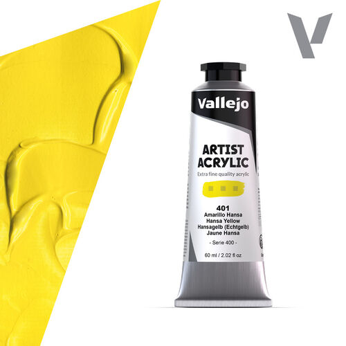 NEW! Vallejo 16401 401 Acrylic Artist Color - Hansa Yellow