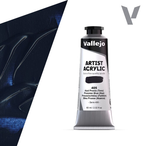 NEW! Vallejo 16405 405 Acrylic Artist Color - Prussian Blue (Hue)